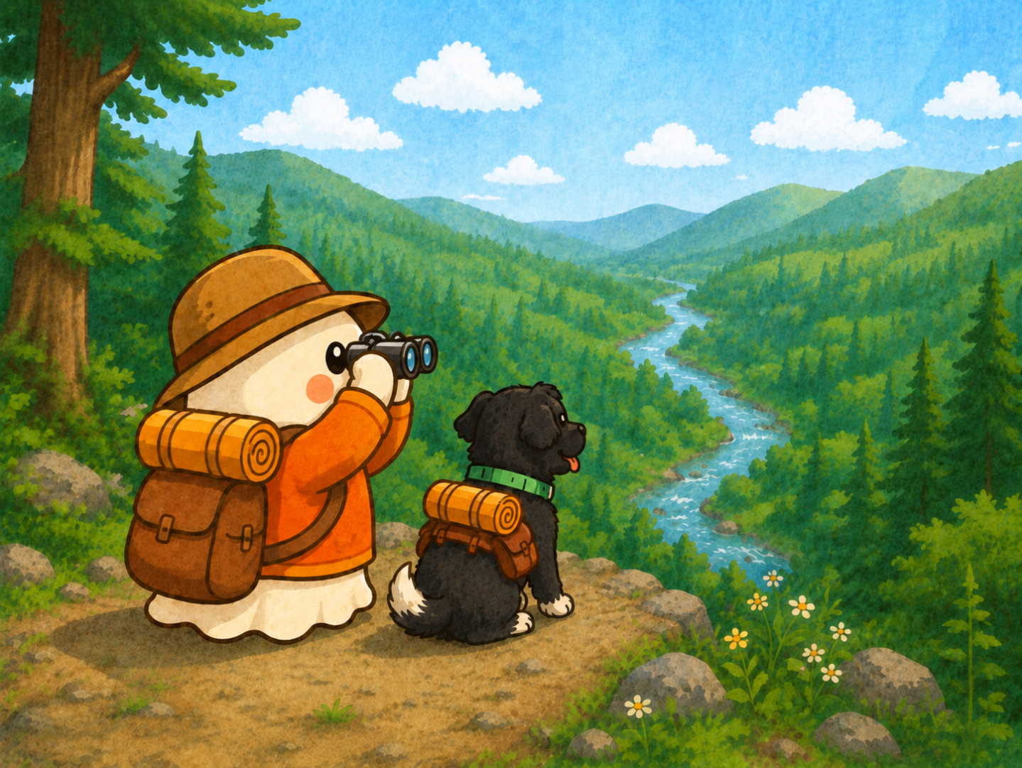 Ghostie and Nike at the Overlook – Ghostie & Friends